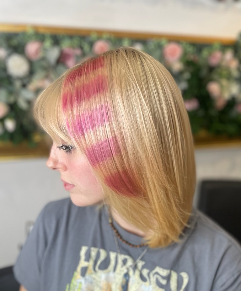Pink Racoon hair color – Aveda Theory Hair Salon